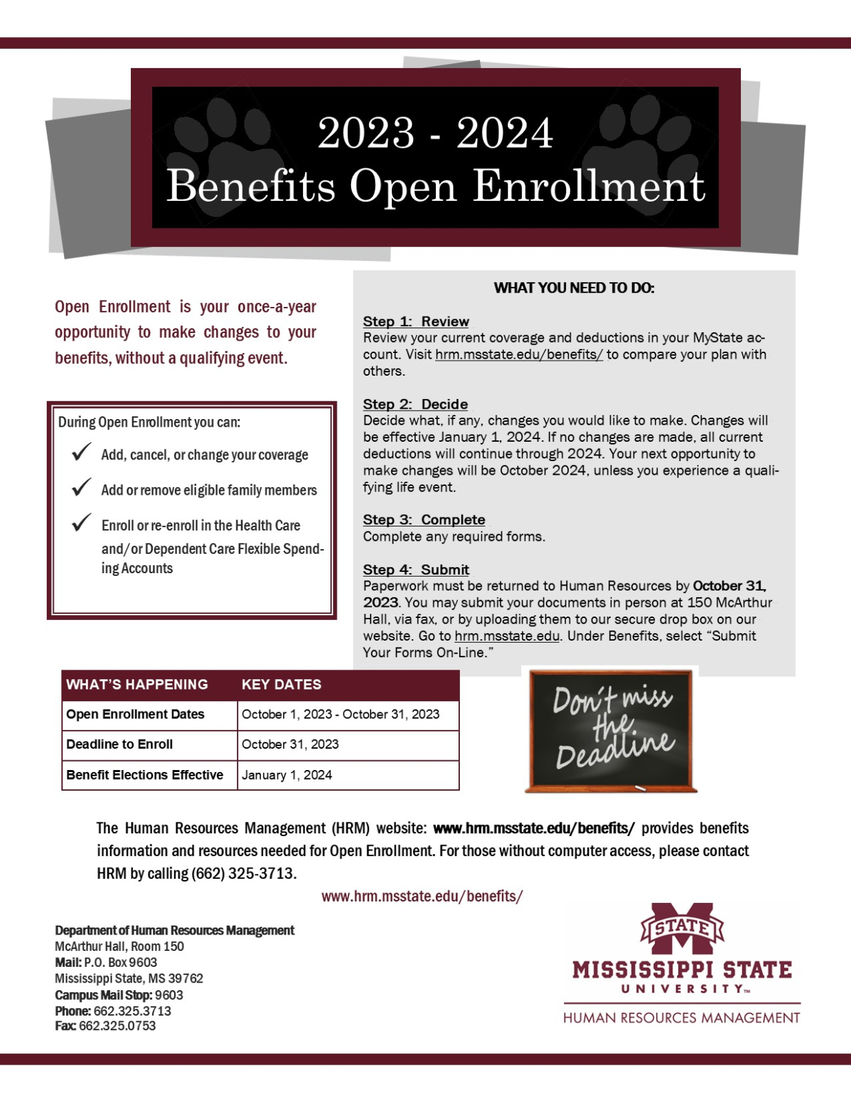 Annual Benefits Open Enrollment | Human Resources Management